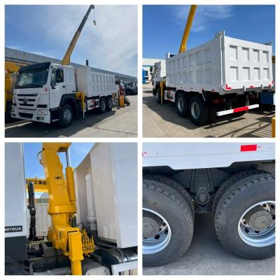 China Adaptable Used 6x4 Howo 371HP Truck Mounted Crane Dump Tipper Vehicle Self-Loading Equipment for sale
