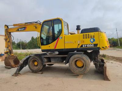 China Chinese Brand SANY SY155C Wheeled Excavator Long Reach Reliable Economy Mode Operation for sale
