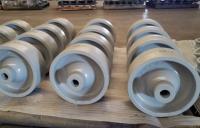 China Agricultural Machinery Cast Iron Parts Steering Road Wheel With Shot Blasting Surface for sale