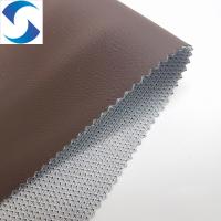 China 0.65mm Brown PVC Leather Fabric From 100% Polyester Knitted Backing Technics for sale