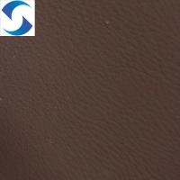 China 0.65mm Brown PVC Leather Fabric From 100% Polyester Knitted Backing Technics for sale