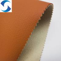 China 1.1mm Orange PVC Leather Fabric With Embossed Pattern 25-50M/Roll Packing for sale