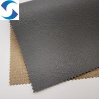 China Customize Polyester Brushed Faux Leather Fabric 75gsm Brown Packing 25-50M/Roll for sale