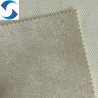 China Eco-friendly Synthetic Leather Fabric with Polyester Knitted Backing Technics faux leather fabric for sofa for sale