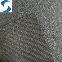China Anti-Mildew PVC Leather Fabric with 100% Polyester Knitted Backing Synthetic Embossed Synthetic black  Leather fabric for sale