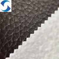 China Woven Backing Synthetic Leather Fabric for Shoes and Belt Decoration faux leather fabric PVC for leather bed fabric for sale