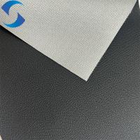 China Black Color PVC Artificial Leather Stock Lot Sofa Fabric Lychee Pattern For Car Set Cover for sale