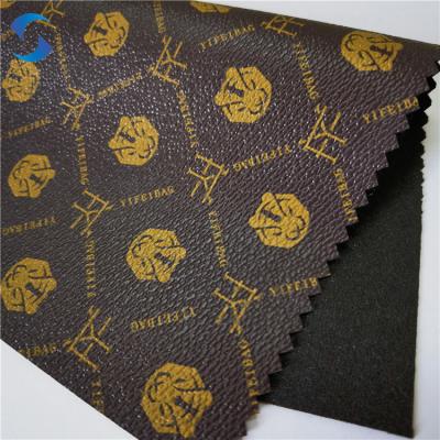 China PVC Leather Fabric with 100% Polyester brushed Backing Technics in Various Colors faux leather fabric for making bags for sale