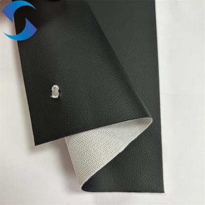 China Eco-Friendly Synthetic Leather Fabric 0.85mm±0.05 Thickness 140/160 Width black faux leather fabric for car seat cover for sale