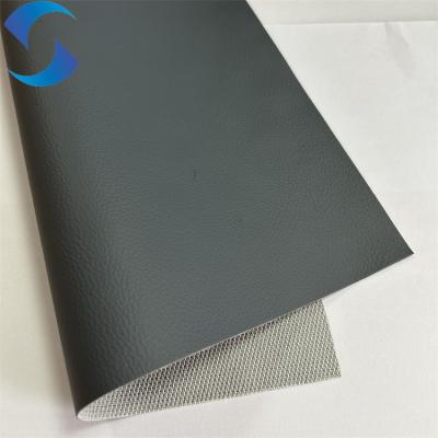 China Embossed PVC Leather Fabric with 100% Polyester Knitted Backing 21 Days Delivery faux leather fabric for sofa seat cover for sale