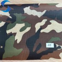 China Smooth And Breathable 63GSM Lining Fabric 0.5M Ripstop Camouflage With PU Coating for sale