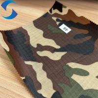 China Smooth And Breathable 63GSM Lining Fabric 0.5M Ripstop Camouflage With PU Coating for sale