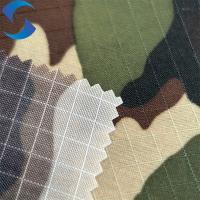 China Smooth And Breathable 63GSM Lining Fabric 0.5M Ripstop Camouflage With PU Coating for sale