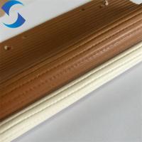 China Sustainable PVC Leather Fabric Sofa Stain Resistant Durable Three Dimensional Bar Pattern Faux Leather For Home Deco for sale
