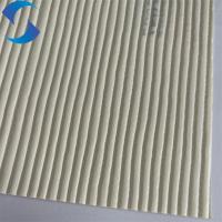 China Sustainable PVC Leather Fabric Sofa Stain Resistant Durable Three Dimensional Bar Pattern Faux Leather For Home Deco for sale