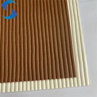 China Sustainable PVC Leather Fabric Sofa Stain Resistant Durable Three Dimensional Bar Pattern Faux Leather For Home Deco for sale