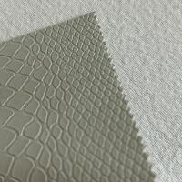 China 140/160 Width Faux Leather Fabric For Shoe Manufacturing Materials Snakeskin Grain 3D Pattern PVC Leather Fabric for sale