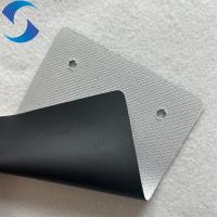 China Durable PVC Leather black plain pattern with knitting backing for Long-lasting Products for sale