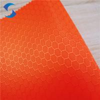 China Honeycomb Hexagonal football Fluorescent orange 300D Oxford Fabric With PU1000 Coating for sale
