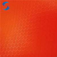 China Honeycomb Hexagonal football Fluorescent orange 300D Oxford Fabric With PU1000 Coating for sale