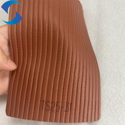 China Leather source factory Three-dimensional vertical stripes PVC leather for decorative for sale