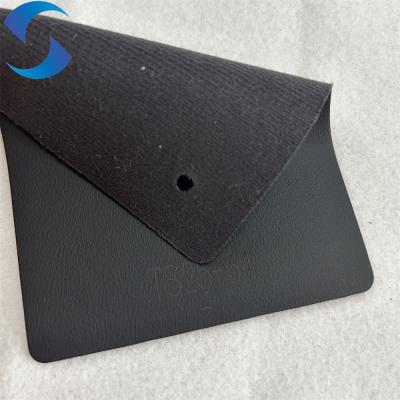 China Fine texture PVC Leather Fabric for car seat black smooth faux leather for Automobile interior for sale