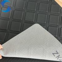 China 1.4-1.6m Width Stitching Leather Car Upholstery Faux Leather Embroidered Quilted Diamond Leather for sale