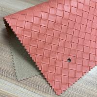 China 1.0mm Thicknesswoven Technique pattern PVC Leather Fabric for Daily Carry Handbags use for sale