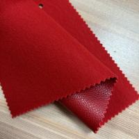 China Red faux Leather Fabric 140CM Width Lychee pattern fine texture for handbags for sale