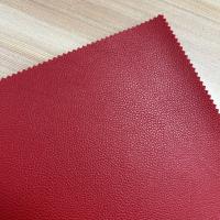 China Red faux Leather Fabric 140CM Width Lychee pattern fine texture for handbags for sale