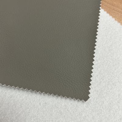 China Fine Texture PVC Leather Fabric with Velvet Backing and Super Soft Hand Feel for Bags and Covers for sale