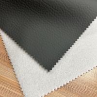 China Velvet Backed PVC Leather Fabric with 1.25mm Thickness and Embossed Pattern for Bags and Decoration for sale