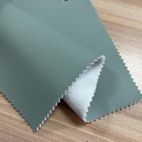 China Velvet Backed PVC Leather Fabric with Lychee Pattern and 1.5mm Thickness for Bag Making for sale