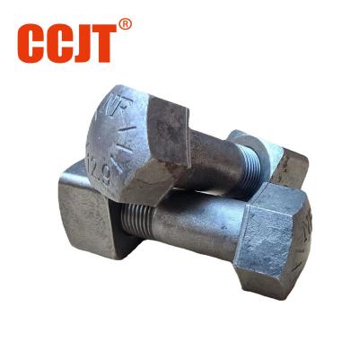 China High Strength Carbon Steel Black Surface Treatment Excavator Spare Parts Track Chain Shoe Bolt And Nut for sale