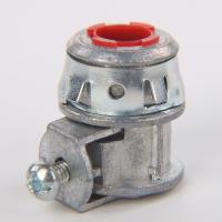 China Snap-In AC Cable Duplex Connector Zinc Die Casting 3/8 Inch Connection To Outlet Box 1/2 Inch Throat for sale