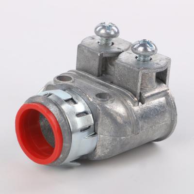 China Zinc Die Cast 3/8 in Snap-In AC MC Cable Duplex Connector for 1/2 in Knockout Box for sale