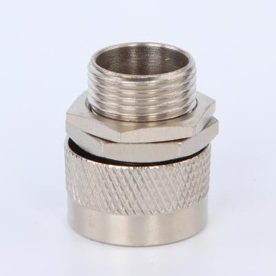 China Nickel Plated Brass Flexible Conduit Adaptor with Locknut - 20mm 25mm 32mm Sizes - 3.0mm Thick CNC Machined for sale