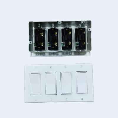 China RUFFIN Pre Fab Four Gang Wall Light Switch Plaster Ring 16-24 Inch Stud Spacing for sale