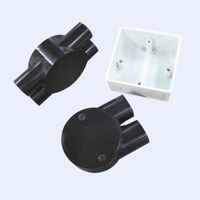 China Black UPVC Junction Box 1 Way BS4568 Standard with Brass Screw Base - 20mm/25mm Size, IP65 Rated for sale