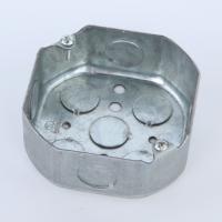 China Octagon Steel Prefabricated Conduit Box 2-1/8 Inch Depth Zinc Plated UL Listed 1/2 3/4 Knockouts for sale