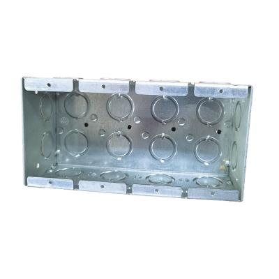 China 4 Gang Steel Conduit Box 1.60mm Thickness Pre Galvanized 1/2 3/4 Knockouts for sale