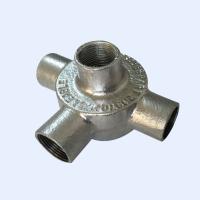 China BSI Certified Malleable Iron Three Way Junction Box 25mm Hight Hot Dip Glavanized for sale