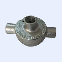 China 50mm Through Malleable Iron Outlet Circular Box 28mm Depth BS4568 Metric Thread for sale
