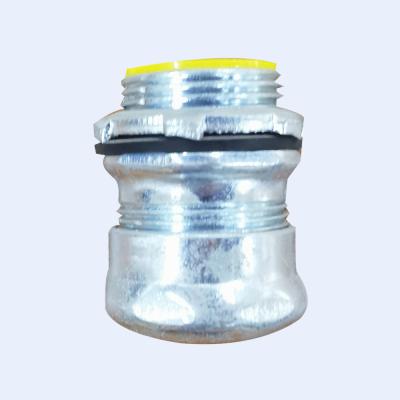 China 1 Inch Insulated PVC Compression EMT Connector Steel Material Electro Glavanized for sale