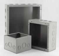 China Galvanised Steel Adaptable Box 150x150x75mm IP20 with Knockouts 1.2mm Thickness for sale