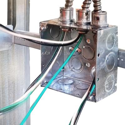 China 5by5 Steel Electrical Box 1.60mm Thickness Hot Dip Galvanized 67 cu in Universal Knockouts for sale
