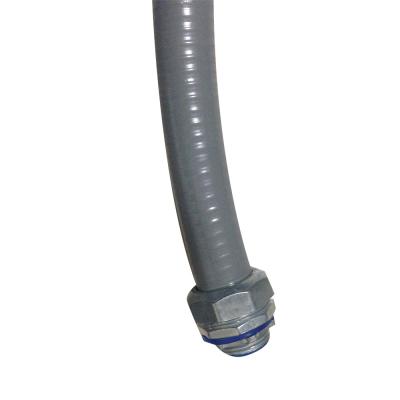 China 3/4 Inch Liquid Tight Flexible Metal Conduit Hot Dip Coil Grey PVC Coated 0.025 Inch Thickness for sale
