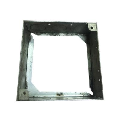 China Thickness 1.60mm Square Box Extension Ring With Knockouts Fixing Screw for sale