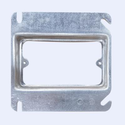 China Pre Galvanized Square Conduit Box Mud Ring 1.60mm Thickness UL Listed for sale