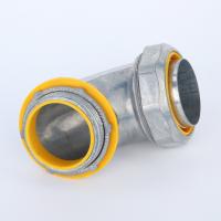 China Liquid Tight Straight Connector Yellow PVC Insulated UL Listed 4 Inch Zinc Die Casting With Locknut for sale